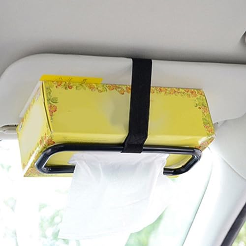 N/A Sunshade Tissue Holder Napkin Box Rack Elastic Hanging Napkin Box Auto Decor Car Interior Accessories