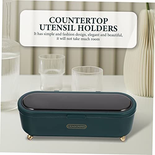 Luxshiny 2pcs box Silverware Cutlery and Tray Flatware Case Utensil Kitchen Dinnerware Portable Lid Accessory Lids Straw Organizer Clear with Spoon Delicate Holder Storage Drawer Home