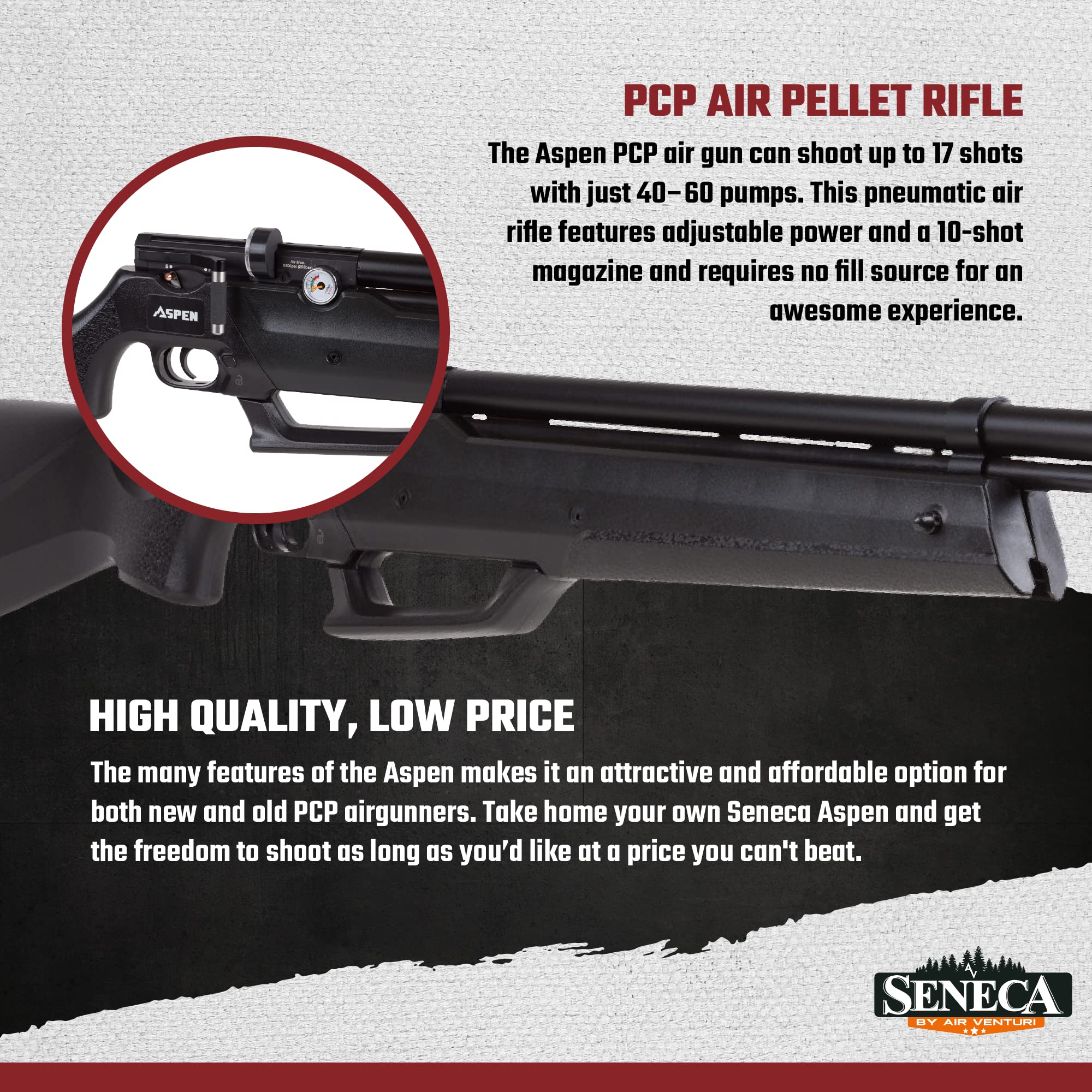 Seneca Aspen Multi-Pump PCP Air Rifle (.22 Caliber)