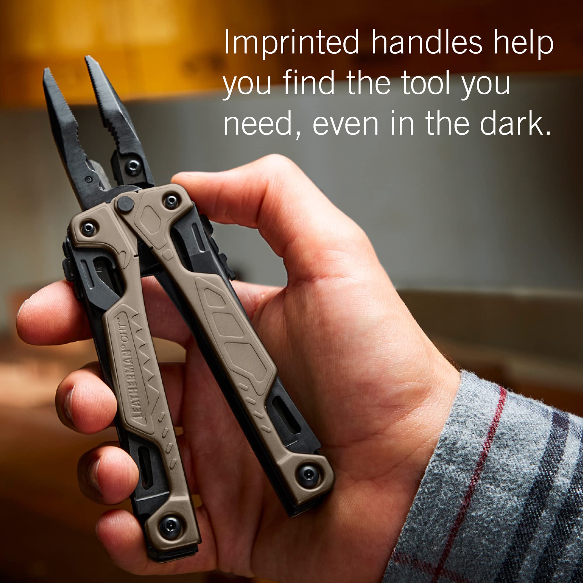 LEATHERMAN - OHT One Handed Multitool with Spring-Loaded Pliers and Strap Cutter, Coyote Tan with MOLLE Brown Sheath