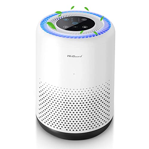 WeGuard K300 Air Purifiers for Home Large Room up to 1076ft², H13 True HEPA Air Filter Cleaner, Odor Eliminator, Remove Smoke Dust Pollen Pet Dander, Night Light(Available for California)