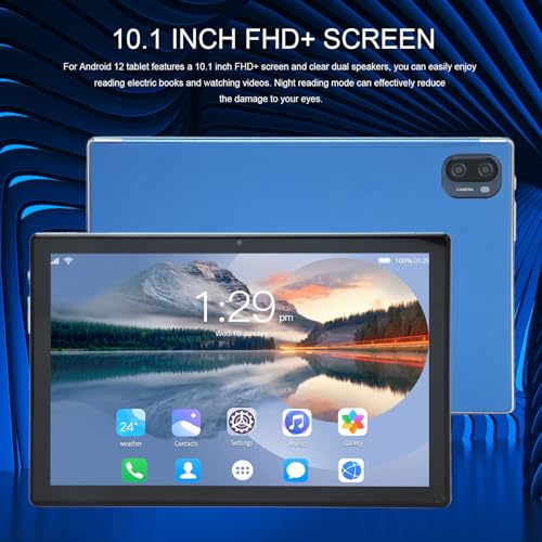 Luqeeg 10.1 Inch Tablet, 2 in 1 5G Blue WiFi Tablet with Keyboard for Robustness (US Plug)