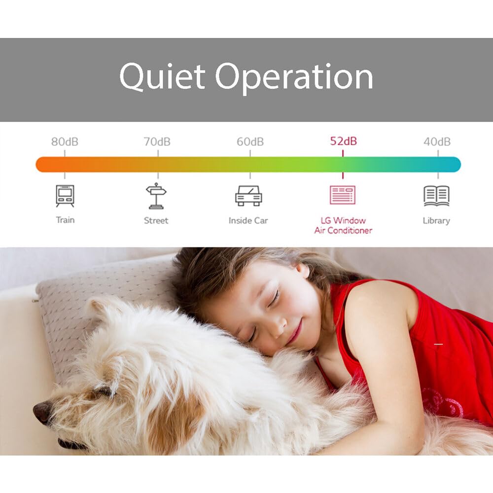 LG 6,000 BTU Window AC Unit, Cools 250 Sq.Ft. (10' x 25' Room Size), Quiet Operation, Electronic Control with Remote, 3 Cooling & Fan Speeds, Auto Restart, 115V, High Efficiency AC for Windows