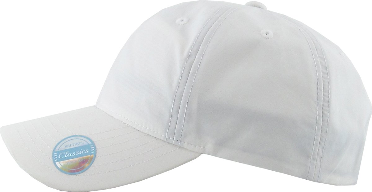 KBETHOS Relaxed Fit Unconstructed Nylon Sports Cap Adjustable Performance Hat … (Adjustable, (Nylon) White)