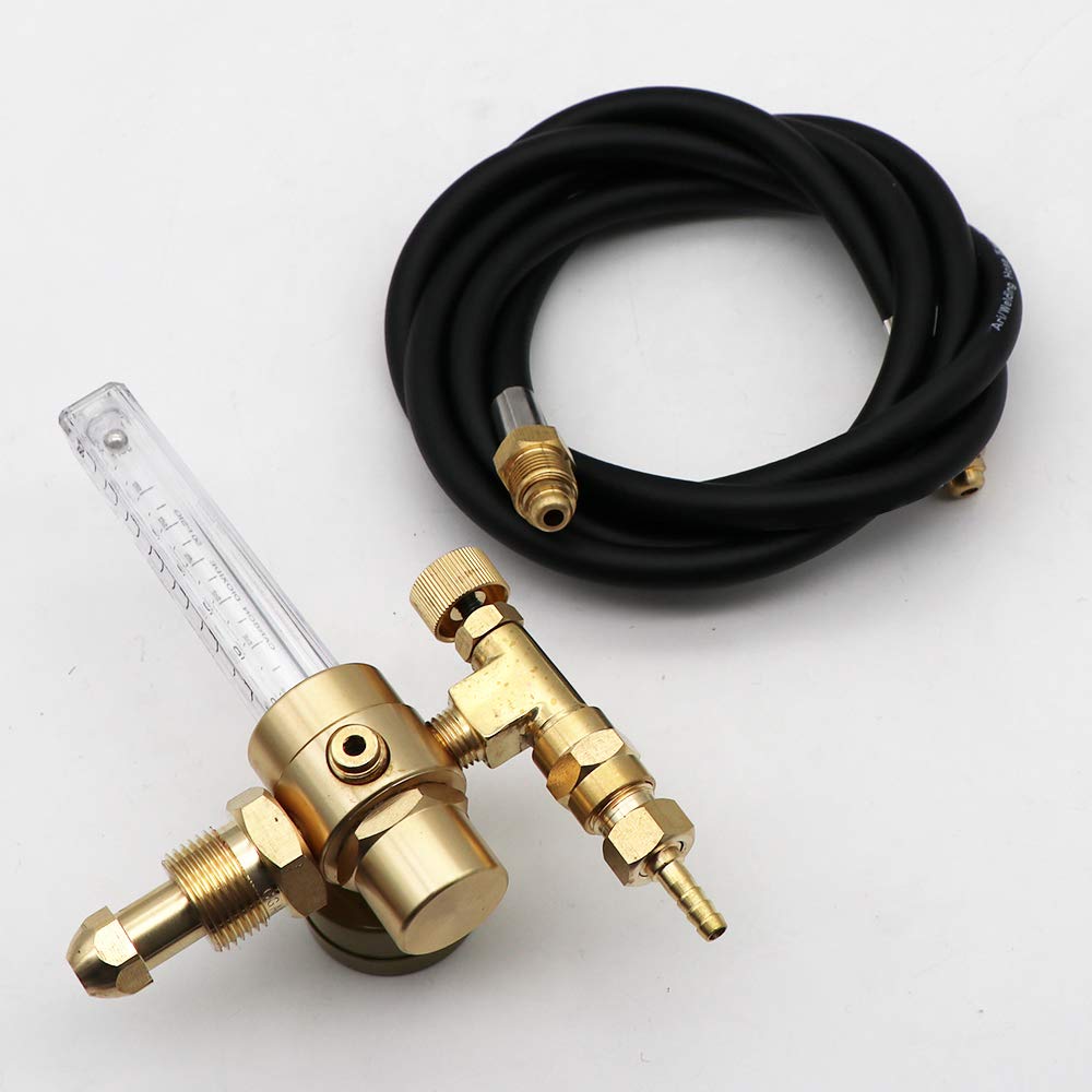 KIPA Argon Flowmeters Regulator with Gas Hose, Welding CGA580 Miller Lincoln Mig Tig, CO2 Argon Mixed Flowmeter Regulator, Accurate Gauge 0 To 4000 Psi Pressure,Durable Welding Gas Flowmeter Gauge