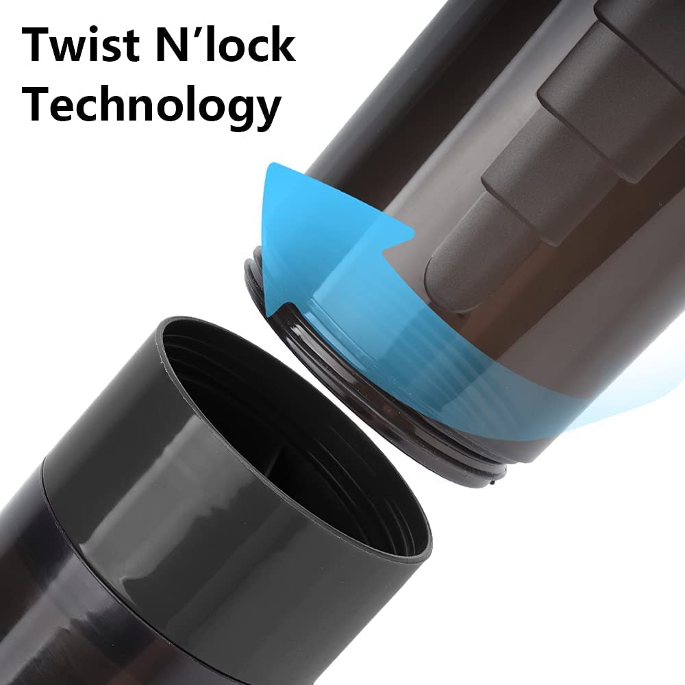 Protein Shaker Bottle for Protein Mixes, 17 OZ, Leak Proof Easy Clean Up BPA Free, Tasteless, Safe Material No Blending Ball or Whisk Needed Blender Shaker Bottle Gym shaker bottle (Black), Blue