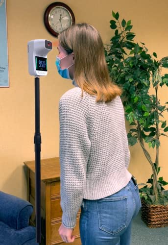 SkinDfense K3 Plus Advance Automatic Temperature Monitor β Infrared Machine with Floor Stand β Non Contact Digital Forehead Scanner System for Adults & Children