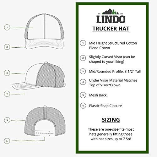 LINDO Trucker Hat - Critter Collection (bass-Graphite/White)