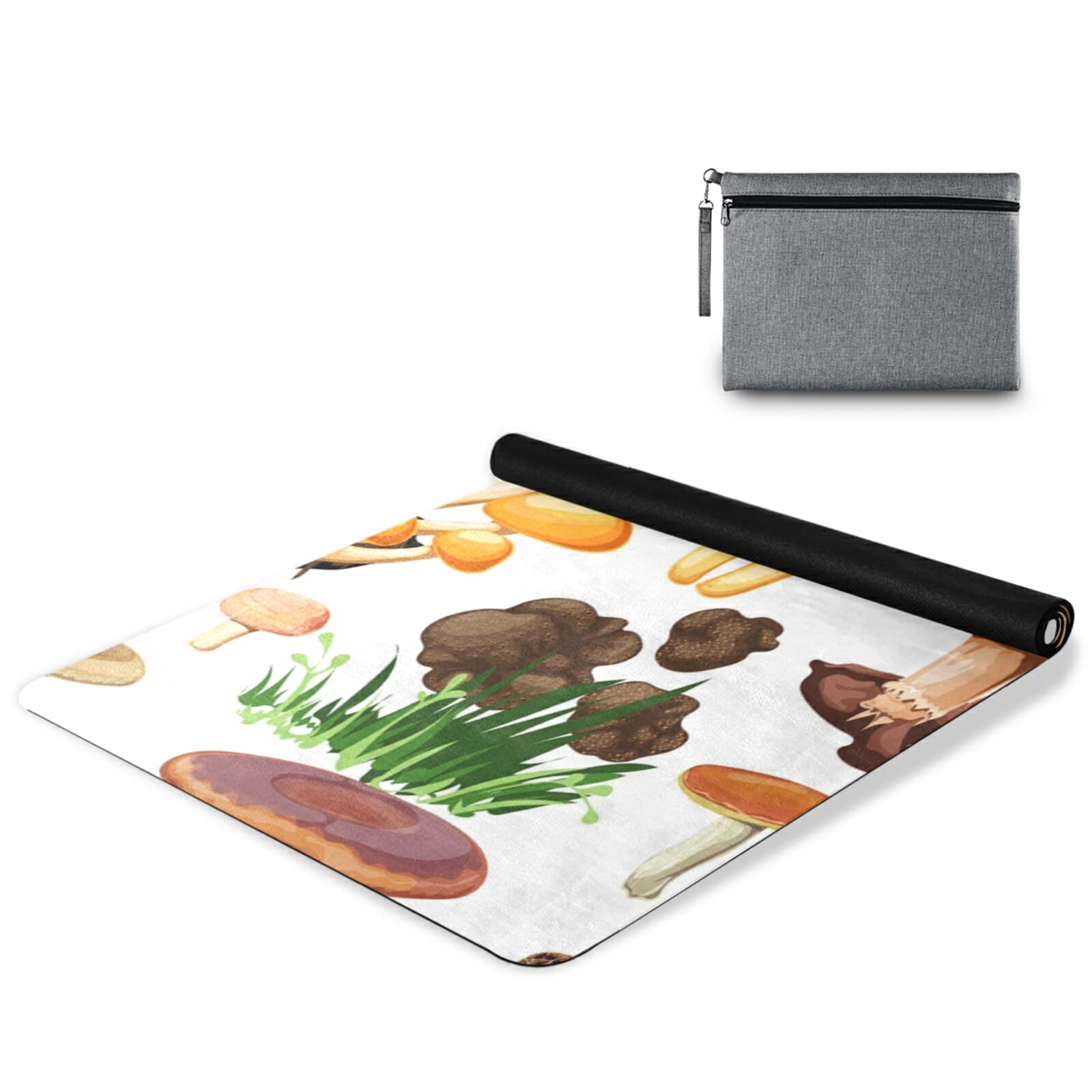 senya Mushroom Yoga Mat Cover, Non Slip Exercise Mat Cover High Performance Grip, Coming with Carry Bag(226rh7a)