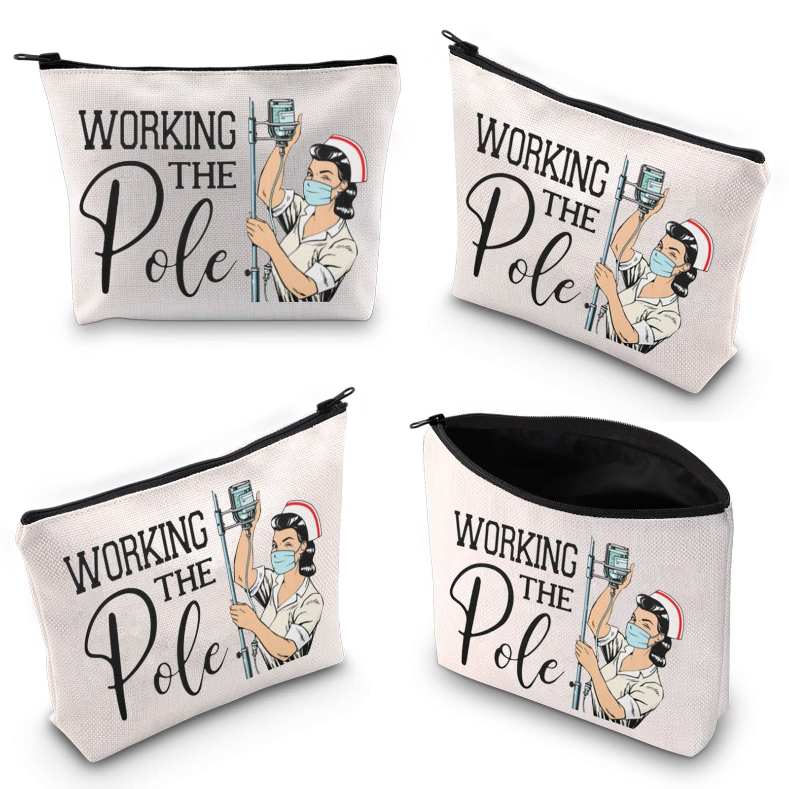 TOBGBE ER Nurse Gift Emergency Room Zipper Bag ICU Nurse Gift Appreciation Makeup Bag Nurse Graduation Gift (Working The Pole)