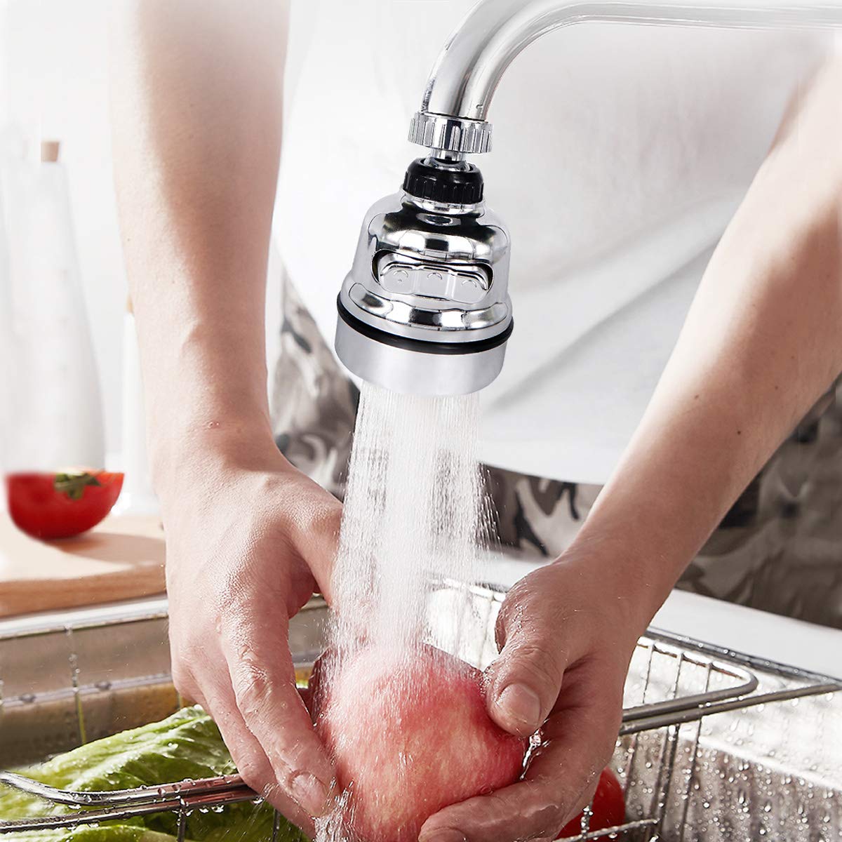 Lgsixe Faucet Water Filter,3 Modes Position Adjustable Sink Faucet Water Filter,Home Faucet Booster Booster Shower and Water Saving Faucet for Kitchen