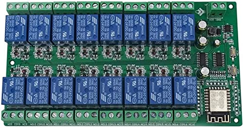 ZOHIKO WiFi Relay Module ESP8266 16 Channel WiFi Relay Module ESP 12F Development Board 5V/12V/24V/10A Power Supply Accessories