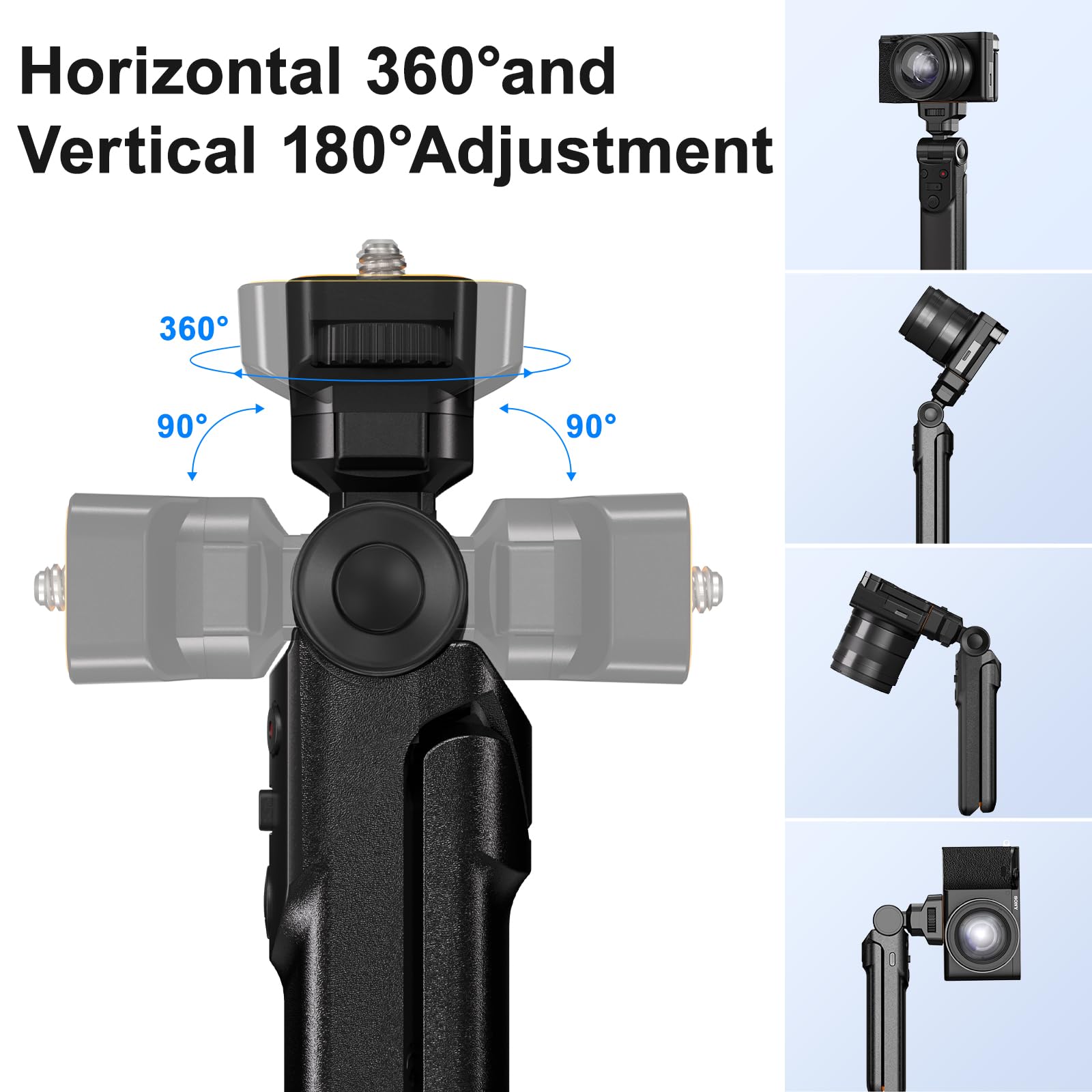 King Ma Mini Tripod for Camera Tripods Small Travel Tripod Grip with Wireless Bluetooth Handle Desktop Tripods Compatible with Sony A7C ZV-E10/1F/E/1 A6400/6000/6600 A7R3/4/5 A7M3 A7RM3 RX100M7 7SM3