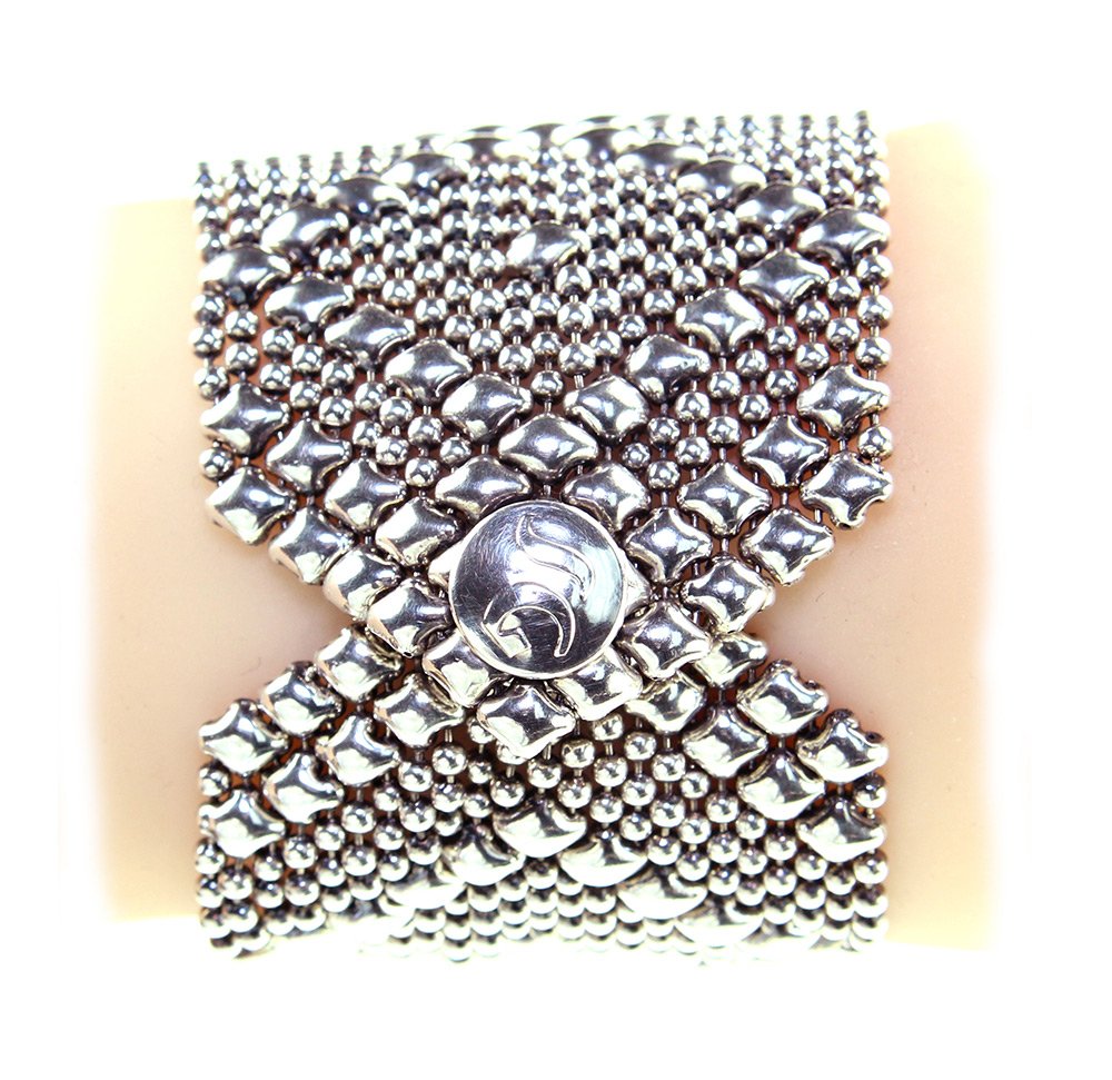 Liquid Metal by Sergio Gutierrez Antique Silver Bracelet B10-AS SG 3 Sizes - SG Pouch Included (7 Inches)