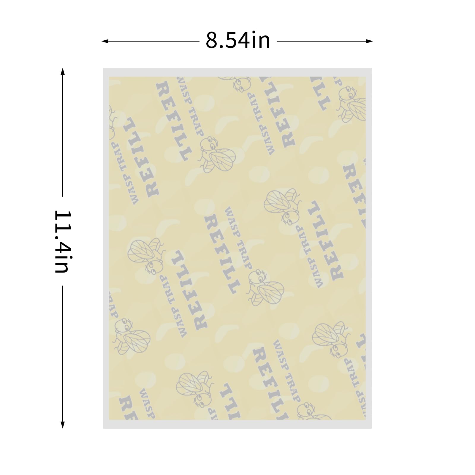 Wasp Trap Refill Sticky, Yellow Jacket Trap Refills Fly Paper Boards Replacement Pads Set (8 PCS)