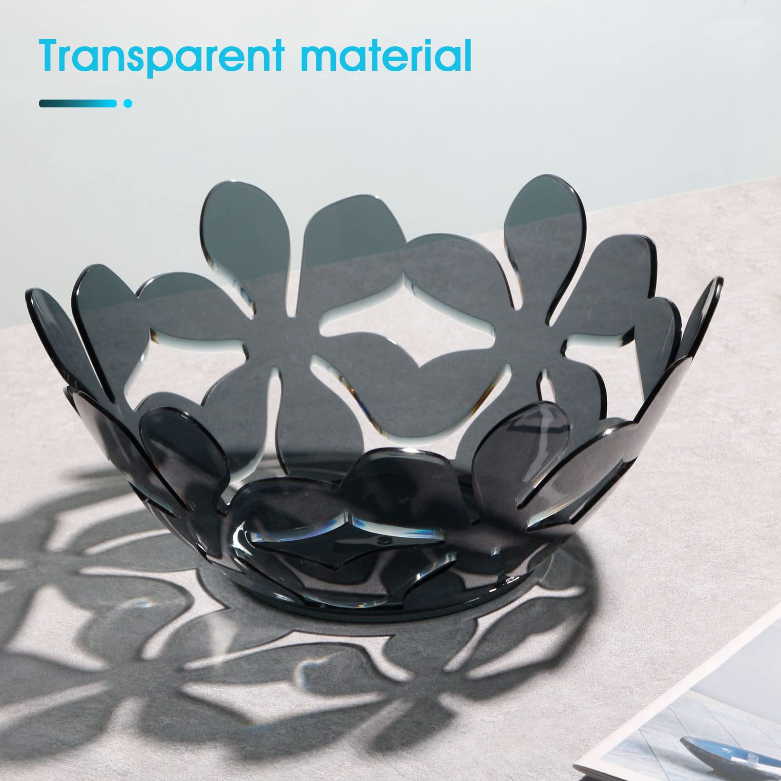 NUTRIUPS Rustless Fruit Bowl,Petal-shaped Fruit Basket for Kitchen,Sturdy Plastic Decorative Bowls for Home Decor, Kitchen Countertop, Blue