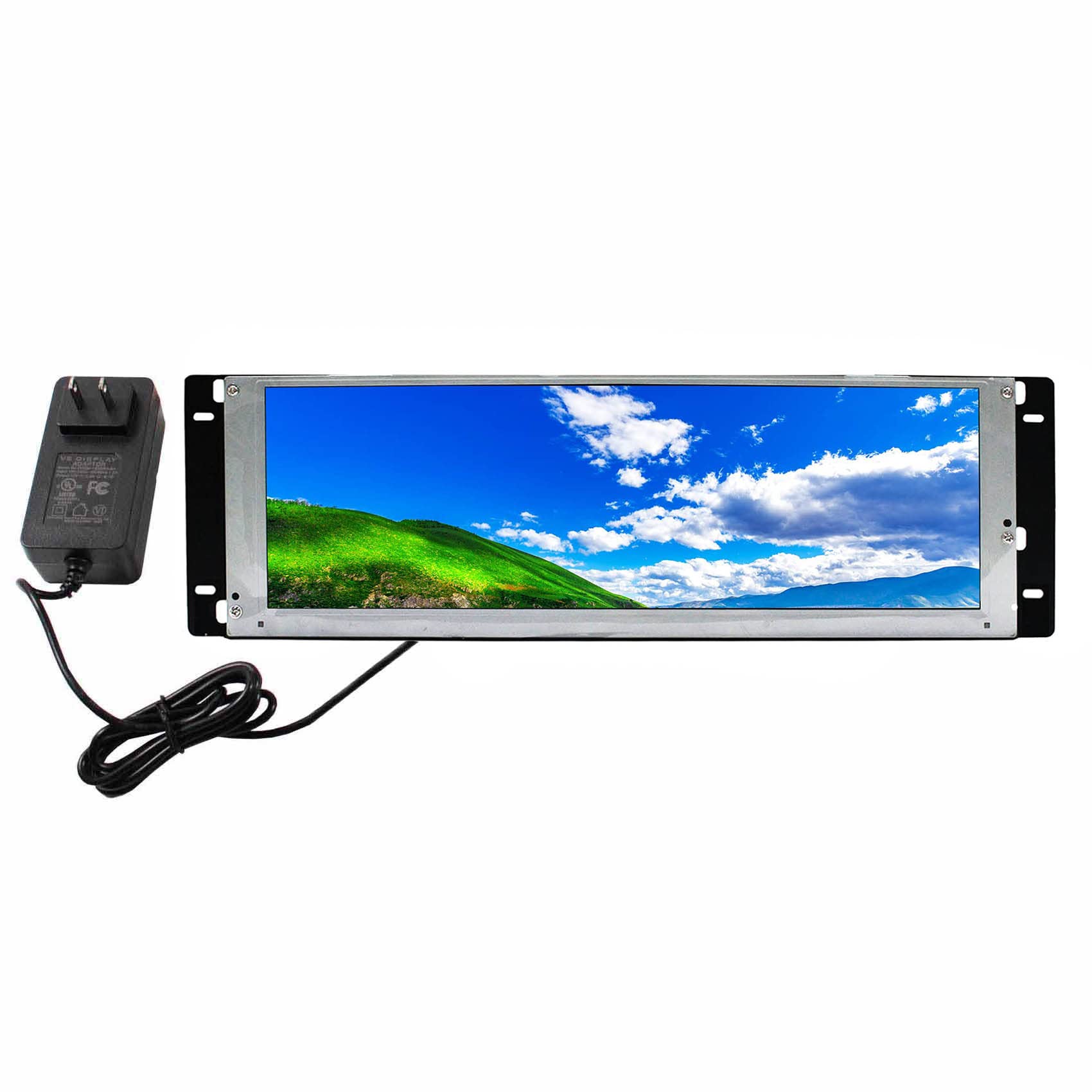 VSDISPLAY 14.9Inch 1280x390 LCD Display Screen with Shell and 12V 2A Power Adapter US Plug with 5.5x2.1mm/3.5x1.35 mm Port