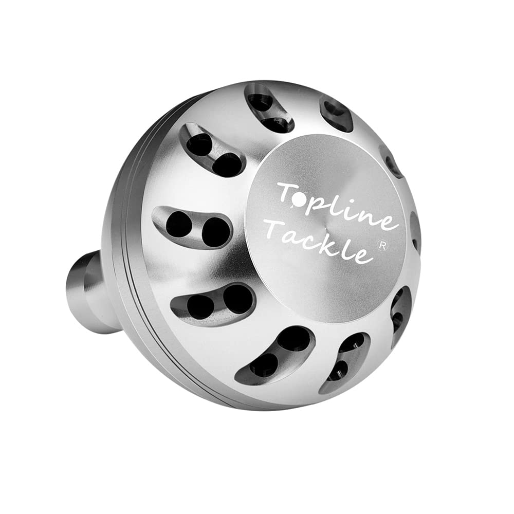 Power Knob Drill Fitment Compatible Handle Grip for BG Daiwa Penn Battle Spinfisher Slammer Saltwater Spinning Reel Handle Replacement Knob (41MM, Silver)