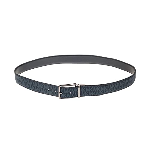 Michael Kors Men's Cut to Fit Reversible PVC Leather Dress Belt (Admiral Blue)