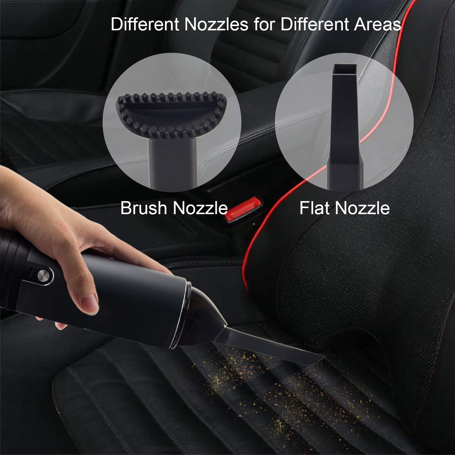 LifeBasis Vacuum Cleaner, Car Handheld Vacuum, USB Rechargeable Portable Mini Vacuum for Clean Car, Keyboard, Office Desk, Computer