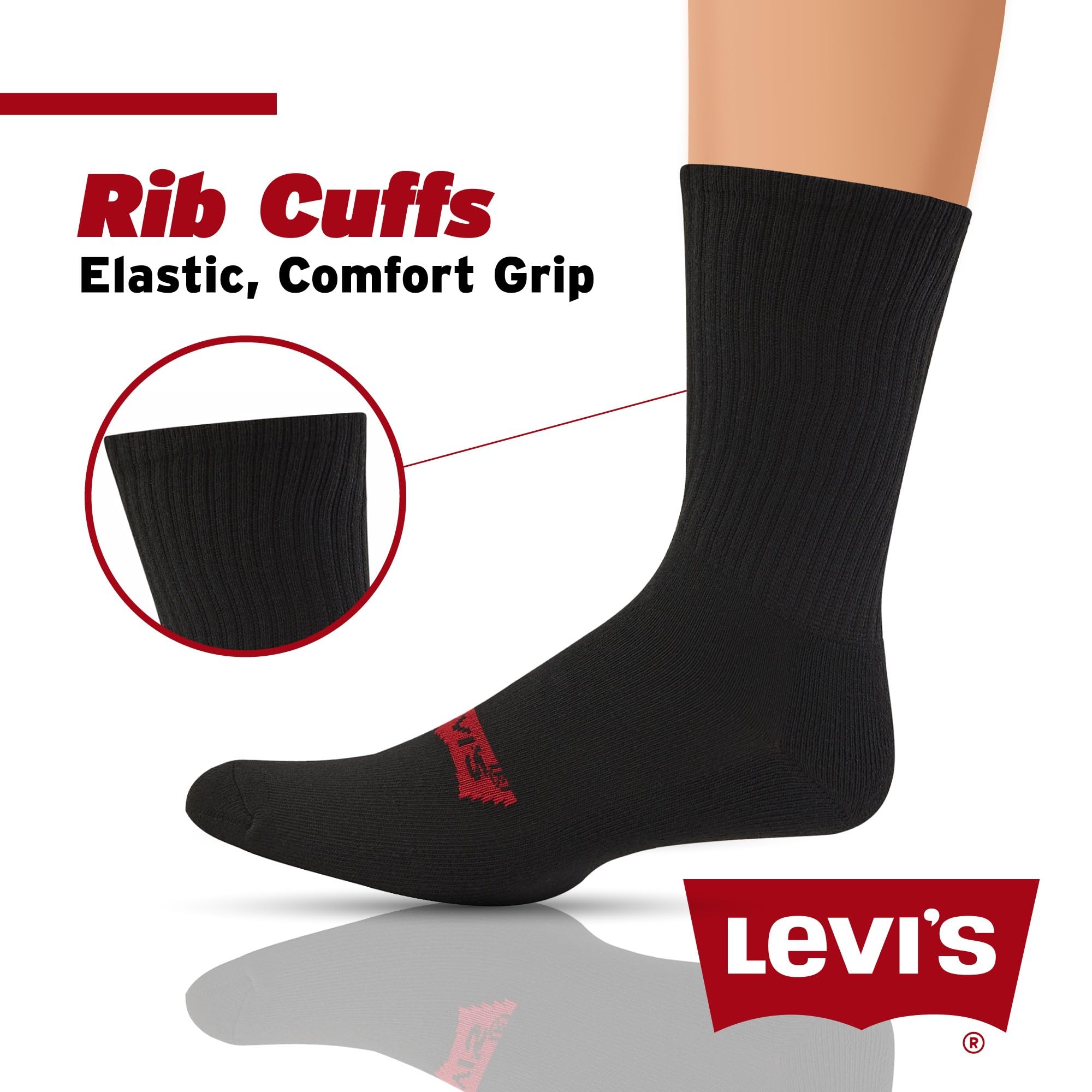 Levi's Mens Socks 8 Pairs Crew Low Cut No Show Quarter Ankle Socks for Men Premium Athletic Men's Socks Size 9-20