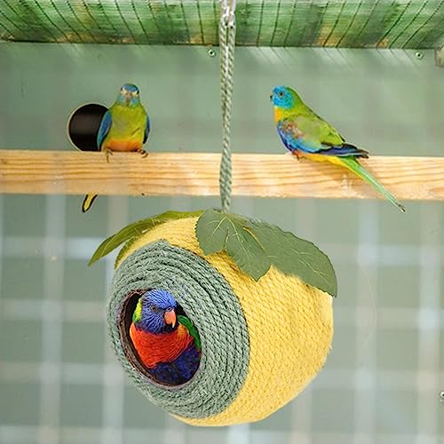 LIETEX Coconut Shell for Parrot | Coconut House for Birds | Portable Hamster Hanging House, Cave Breeding Parakeets Natural Coconut for Parrots, Conures, Sparrows, Cockatiels