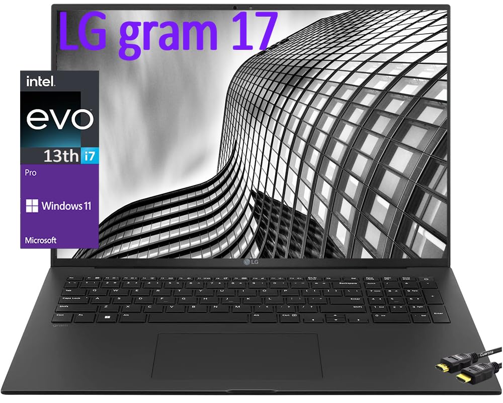 LG 2023 Gram 17 Ultra Lightweight Business Laptop,13th Intel Evo Platform 12-Core i7-1360P,17.3'' IPS WQXGA (2560x1600) 16:10 Display,80Wh Battery,Backlit KB,WiFi 6E,Win11 PRO(16GB|1TB SSD) Black