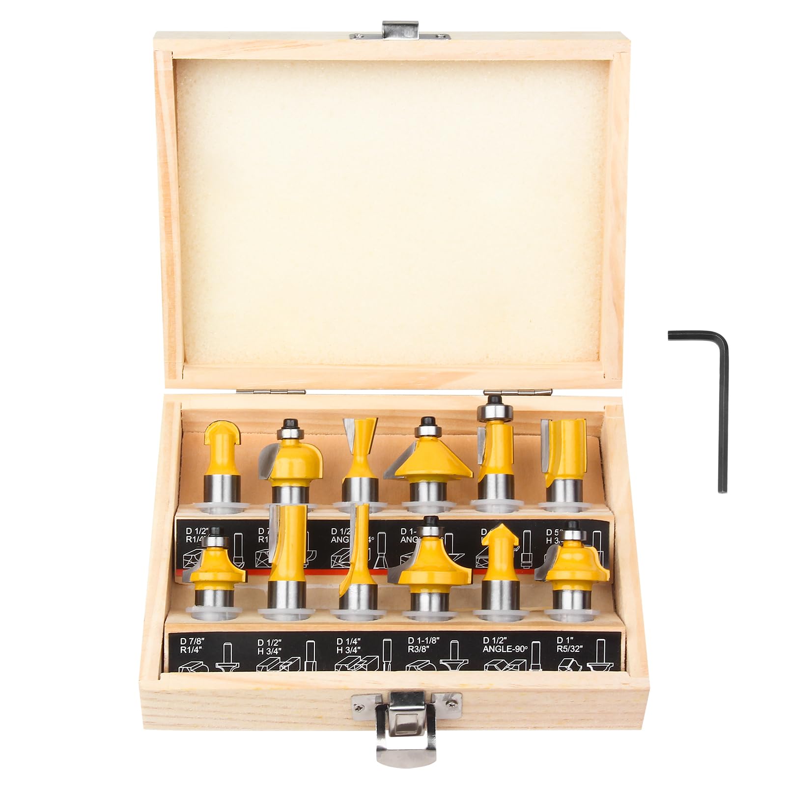 Router Bits Set 1/4 Shank - BAIDETS Plus 15 Piece Router Bit Set Craftsman, 1/4" Tungsten Carbide Router Bits for Woodworking