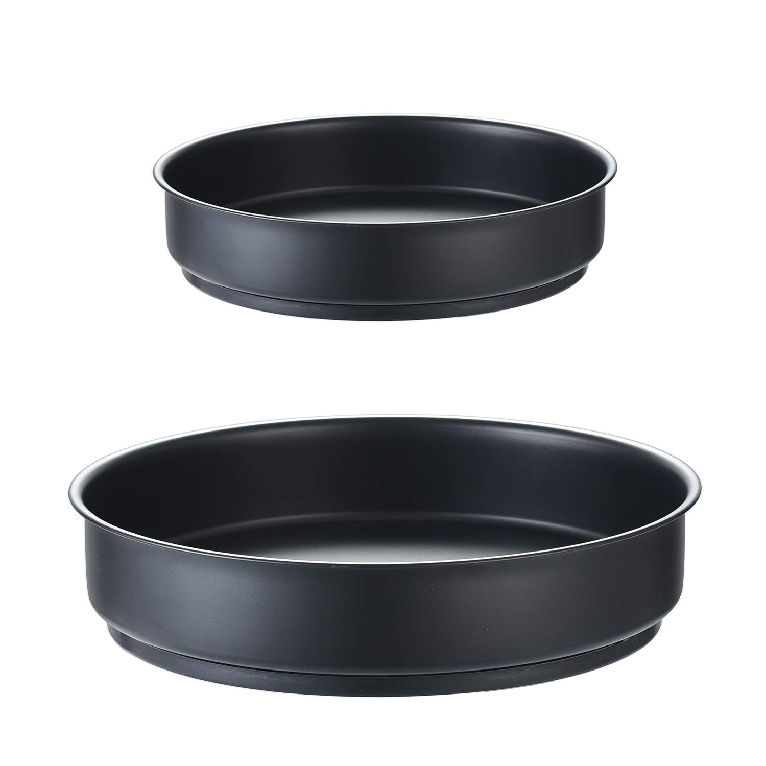 Kitchen Lazy Susan Turntable Organizer for Cabinet and Table Top Storage with Rotating Spice Organizer Countertop Pantry and Refrigerator & Drawer Organization Container (9" 12" inch) 2piece，Black.