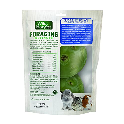 Wild Harvest® Foraging Instincts Roll n’ Play Interactive Treat, 2 Count, for Rabbits, Guinea Pigs and Chinchillas