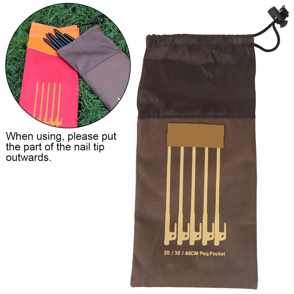Keenso 2 Pcs Portable 600D Oxford Cloth Camping Nail Bag Camping Tent Stake Bag Tent Nail Hammer Stake Storage Bag