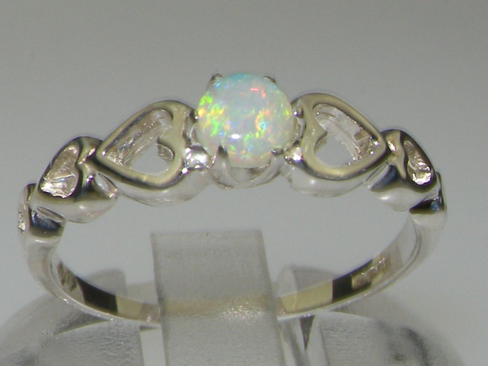LetsBuyGold 925 Sterling Silver Real Genuine Opal Womens Solitaire Ring - Size 11