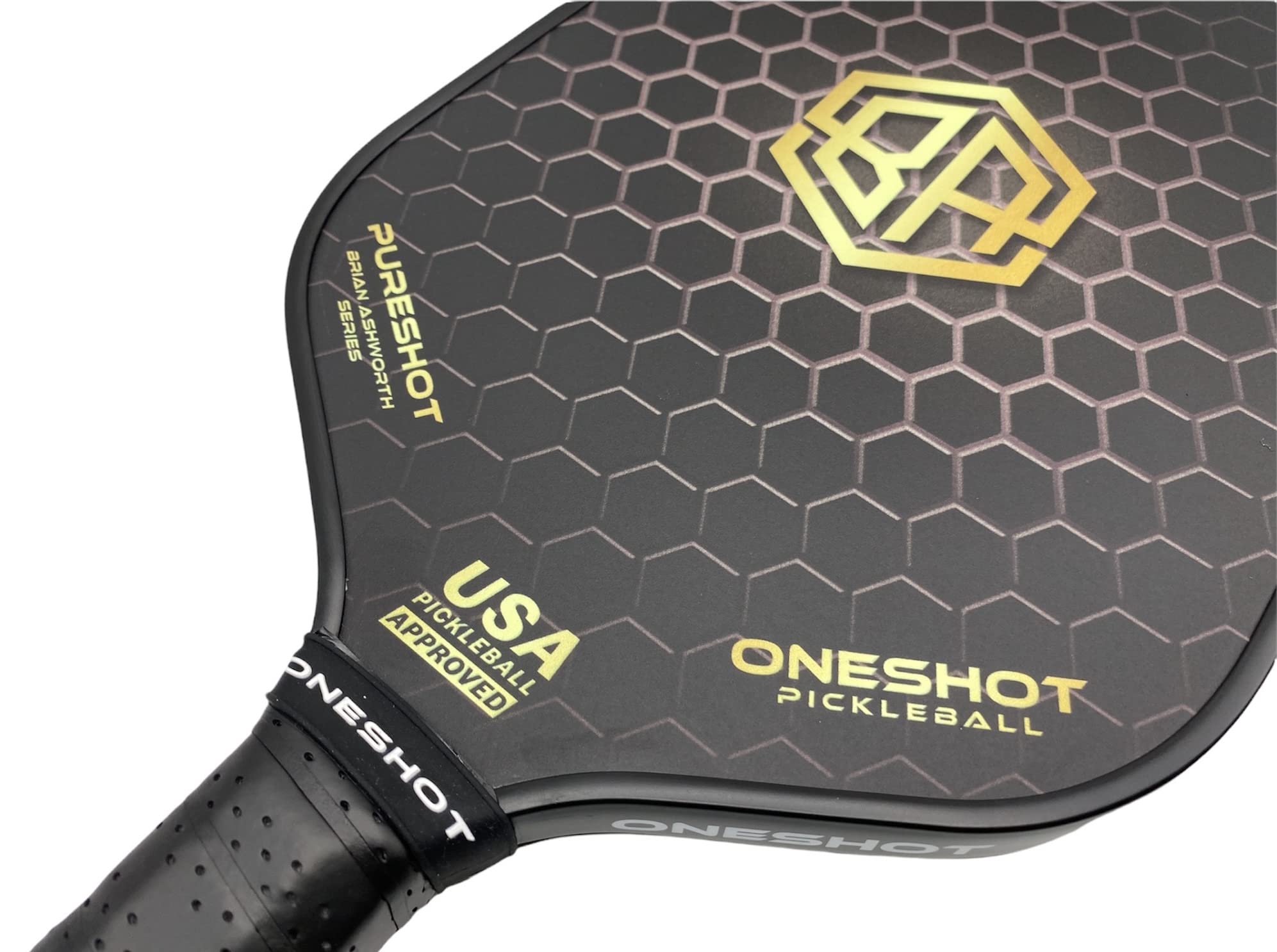 Oneshot Pickleball Paddle - Pureshot - Brian Ashworth Signature Paddle - USAPA Approved, Black
