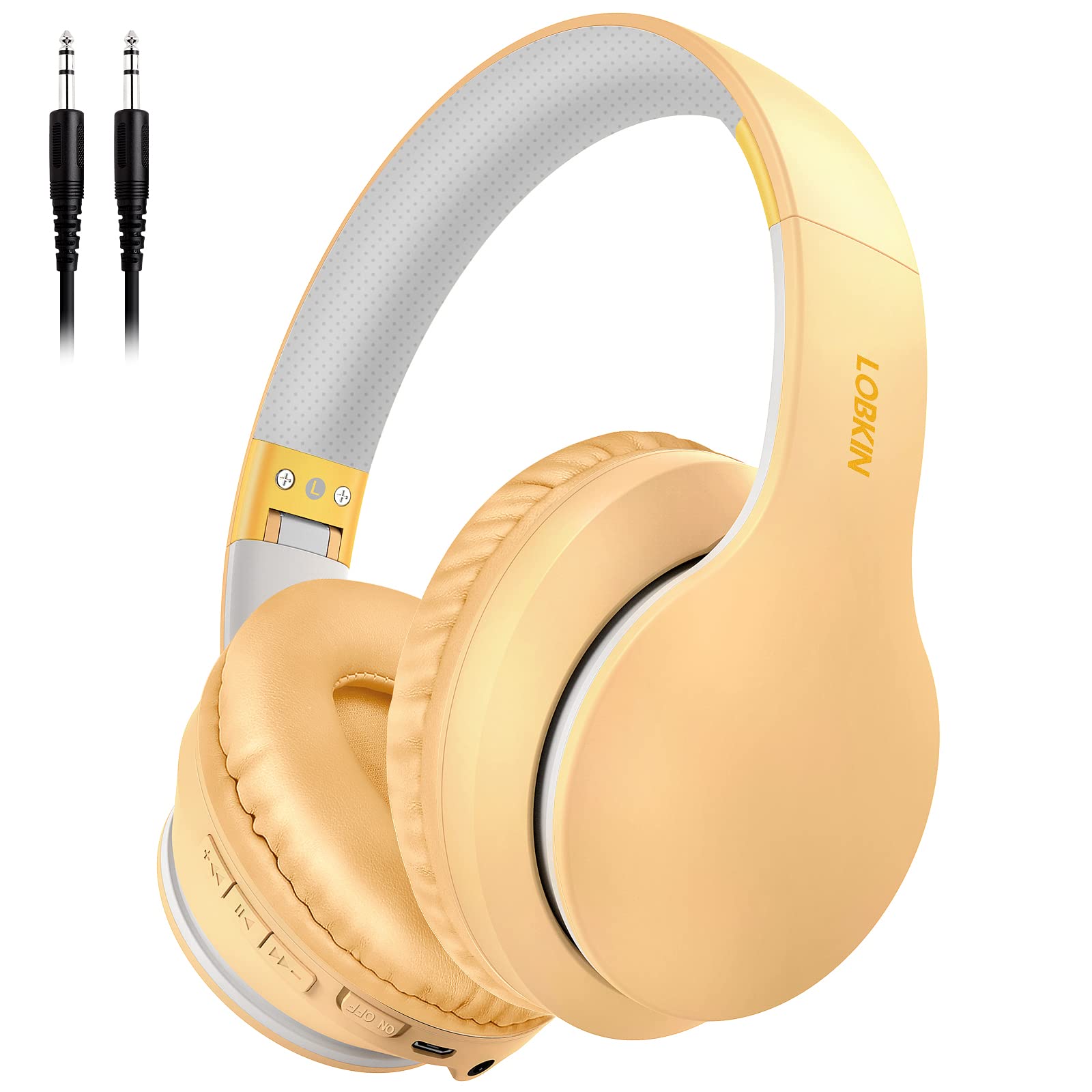 LOBKIN Bluetooth Headphone Over Ear, Stereo Wireless Headset with Microphone, Foldable Wireless and Wired Headphones with TF Card MP3 Mode and FM Radio for Smartphones Bluetooth headsets(Blue)