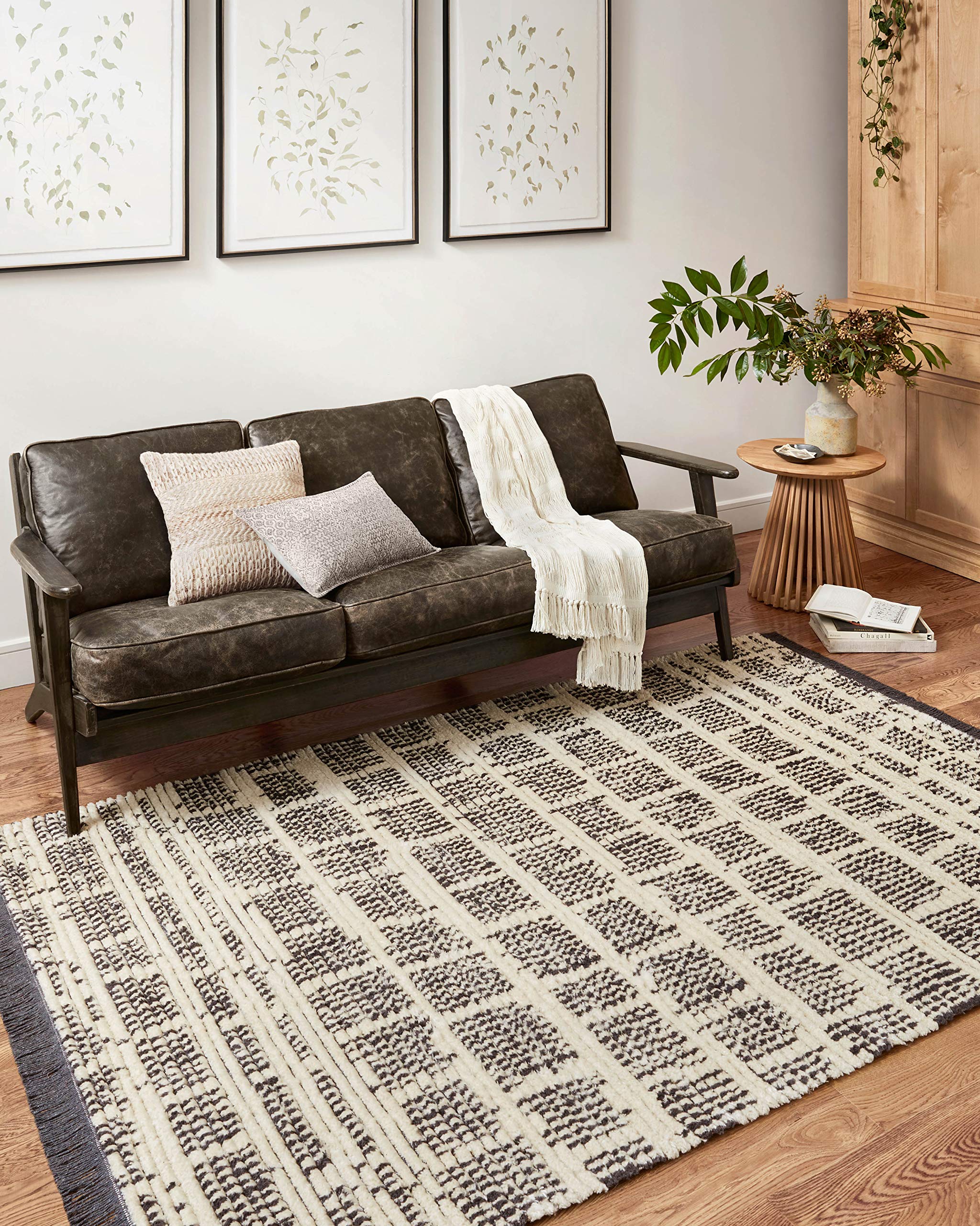 Loloi Chris Loves Julia x Alice Cream/Charcoal 7'-9" x 10' Area Rug