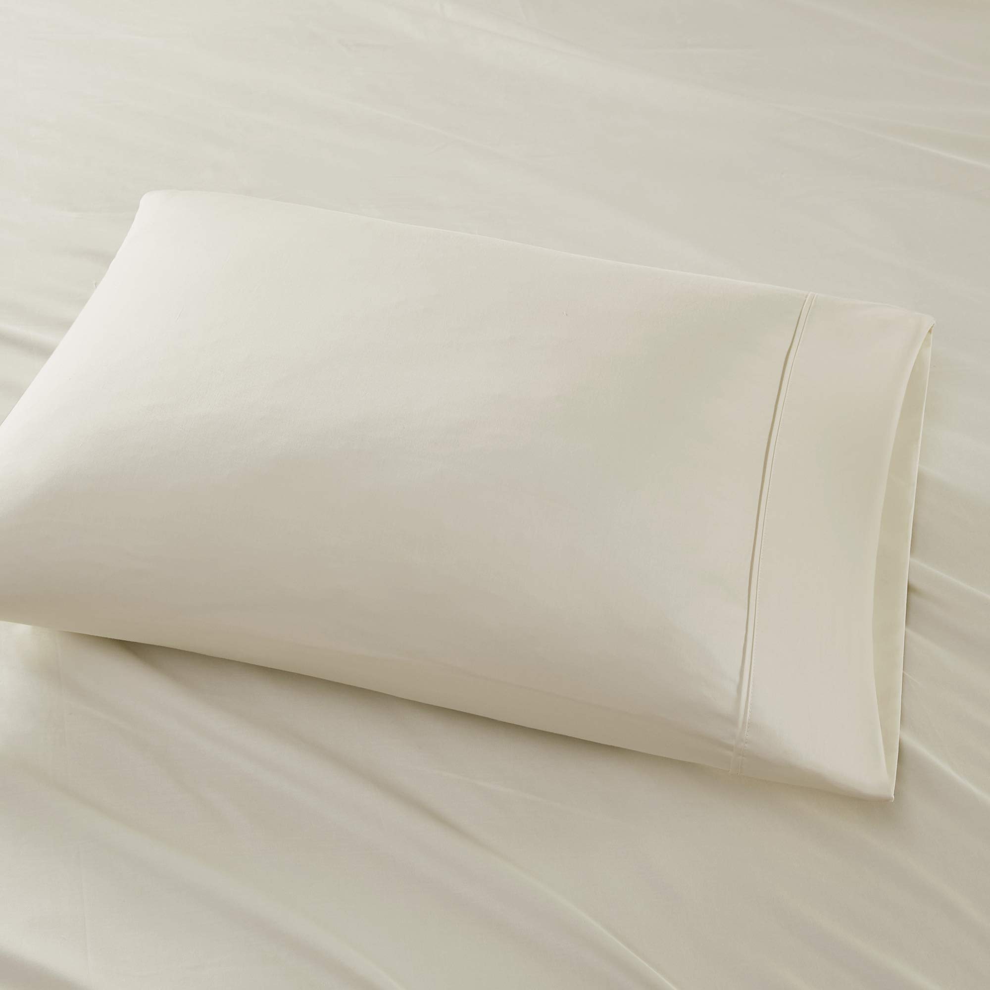 Madison Park 800 Thread Count Luxurious Wrinkle Free Breathable Cotton Rich Sateen 6 Piece Sheet Set, King Size, Ivory