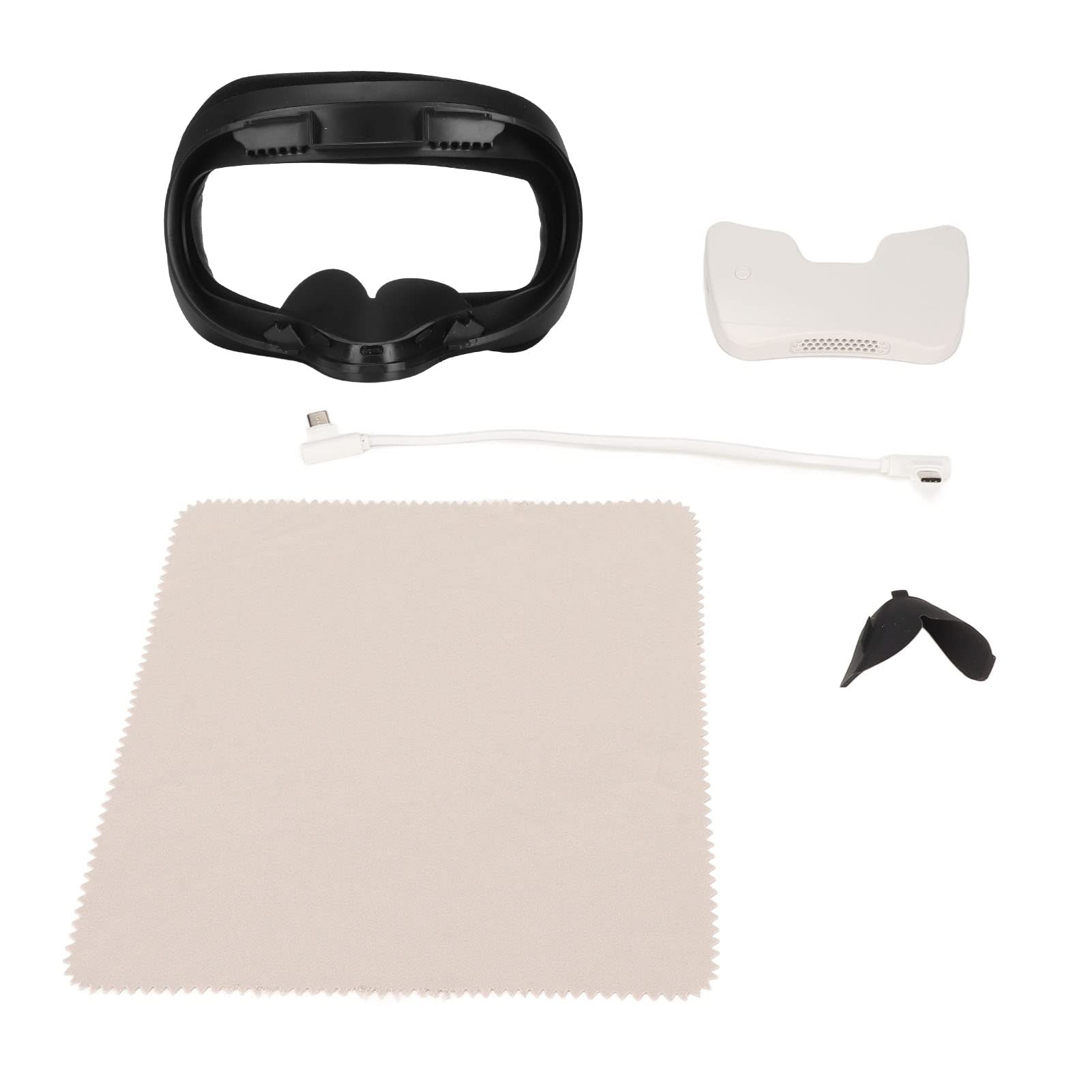 Replace Silicone Face Pad, Type C Interface Active Ventilation System Active Air Circulation Facial Interface for Quest 2 (PU Leather)
