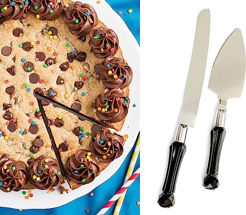 MoonShield Cake Knife & Server Spatula Cake Cutting Set - Wedding Cake Knife Set - Serving Set for Receptions Birthdays - Match the Color to Your Event Theme - Cake Knife and Cutter - Best Gift Set