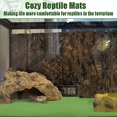 Tfwadmx Reversible Reptile Carpet 11.8" x 19.7" Terrarium Bedding Substrate Liner Reptile Mat Cage Supplies Bearded Dragon Floor Mat for Lizard Turtle Snake Gecko Chamelon Iguana