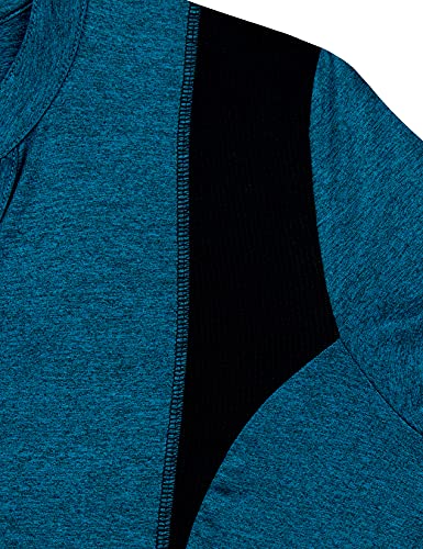 MOQIVGI Active Wear Outfits for Women Tops Long Sleeve V Neck Casual Soft Lightweight Workout Polo Shirts Blue X-Large