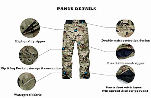 Men's Ski Jacket Waterproof Snowboarding Jackets Windproof Warm Winter Snow Coat Pants