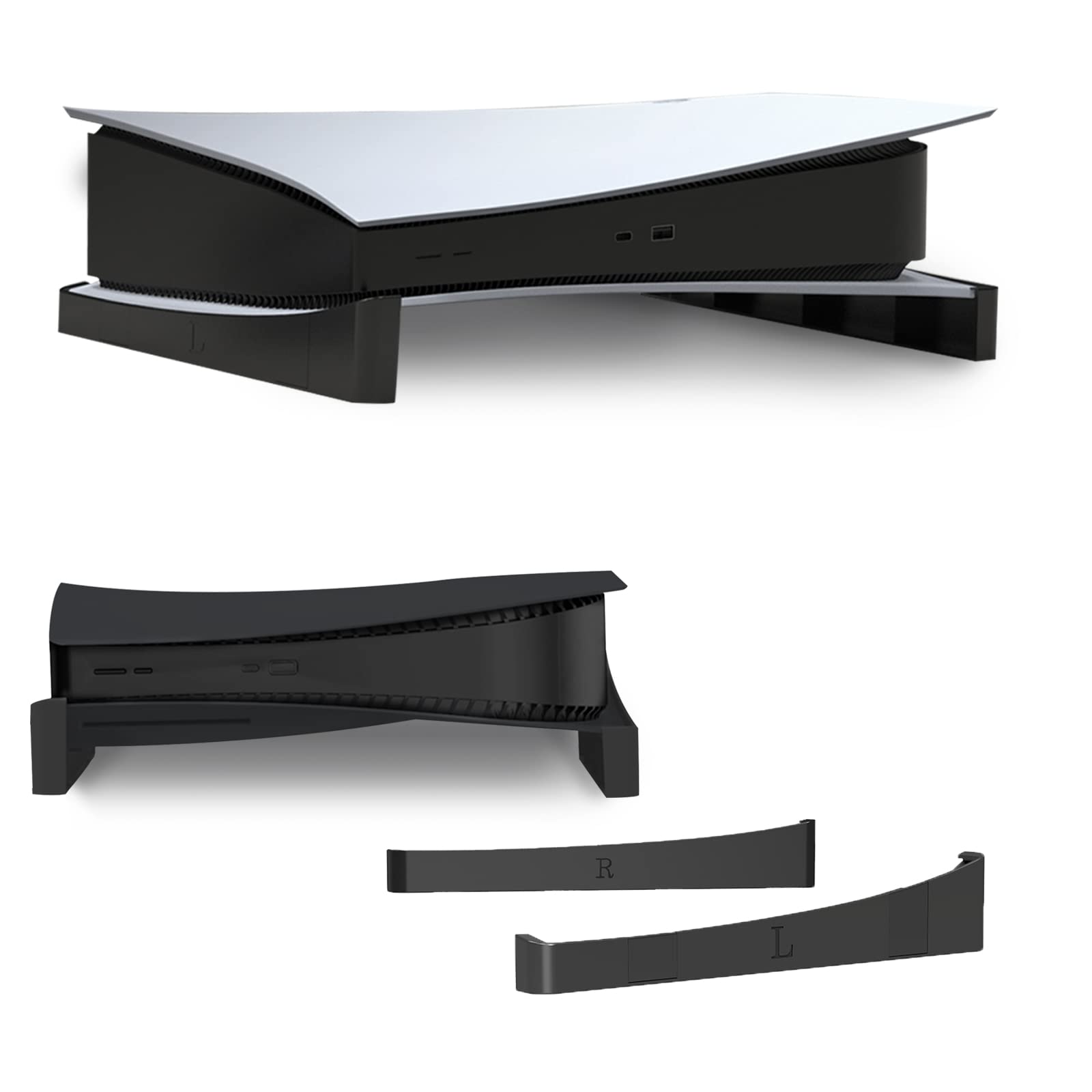 PS5 Accessories Horizontal Stand, PS5 Base Stand, Compatible with Playstation 5 Disc & Digital Editions (Black)