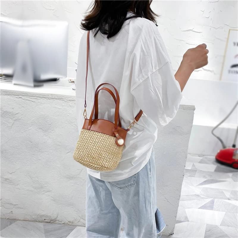 SFMZCM Beach Bag Handmade Ladies Shoulder Bags Strap Handbag Patchwork Messenger Bags Female (Color : D, Size : 18 * 21CM)