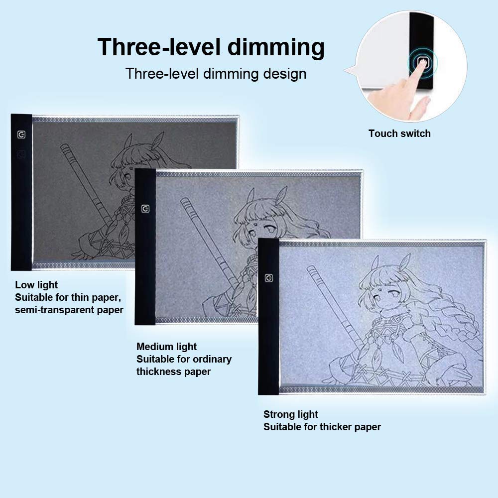 Light Box for Tracing A4 Led Artcraft Light Pad Tracer Dimmable Brightness Copy Drawing Board Tracing Table for Artists Designing Sketching Animation by PAATWA (A4S)