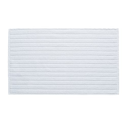 THE BEER VALLEY Cotton Towel Bath Mat Set of 2 21x34 Inches White - Highly Absorbent Anti Slip Floor Towel Mat - Machine Washable Hotel & Spa Quality Mats