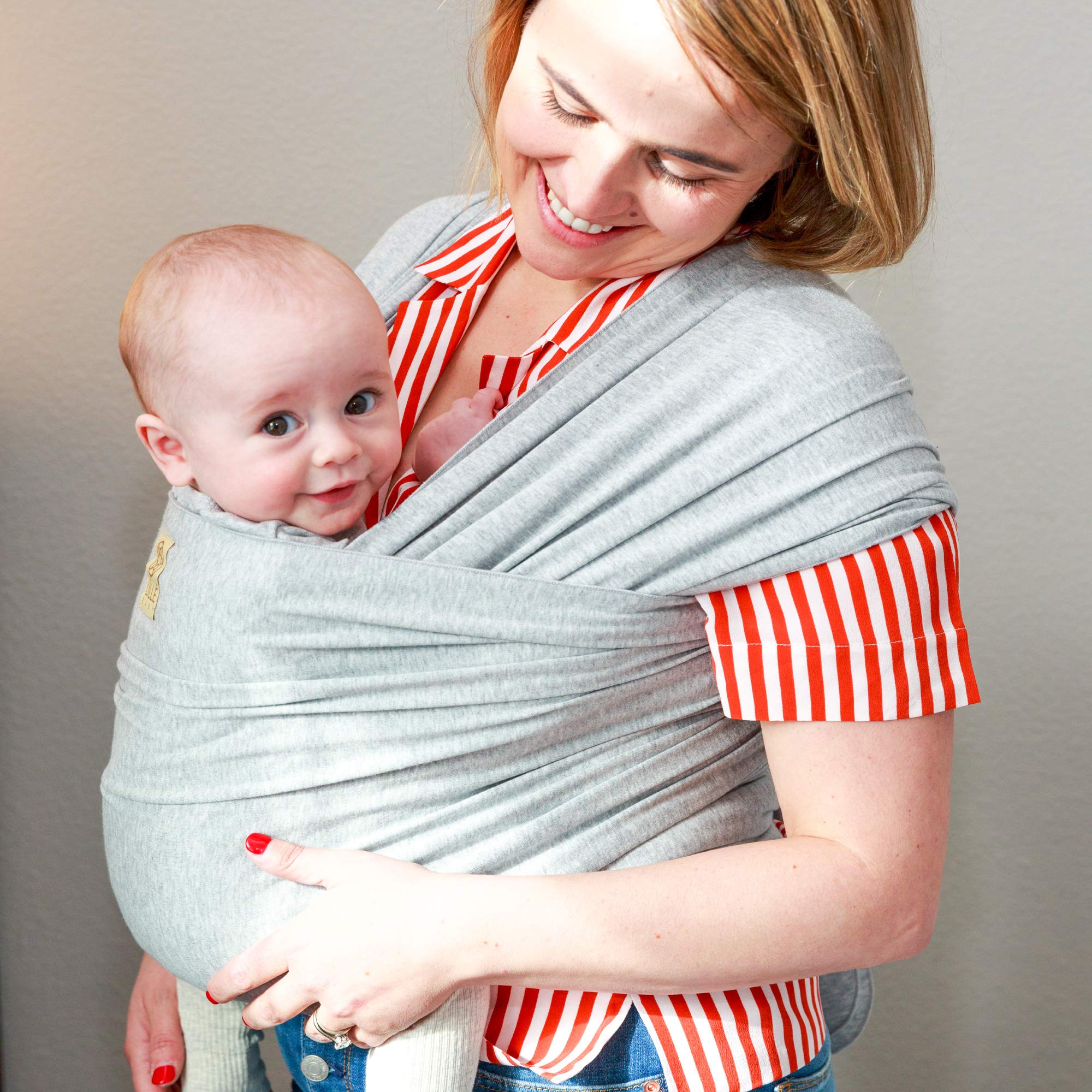 LÍLLÉbaby Tie The Knot Wrap II Ergonomic Baby Carrier Wrap for Infants Babies Toddlers, Heather Grey