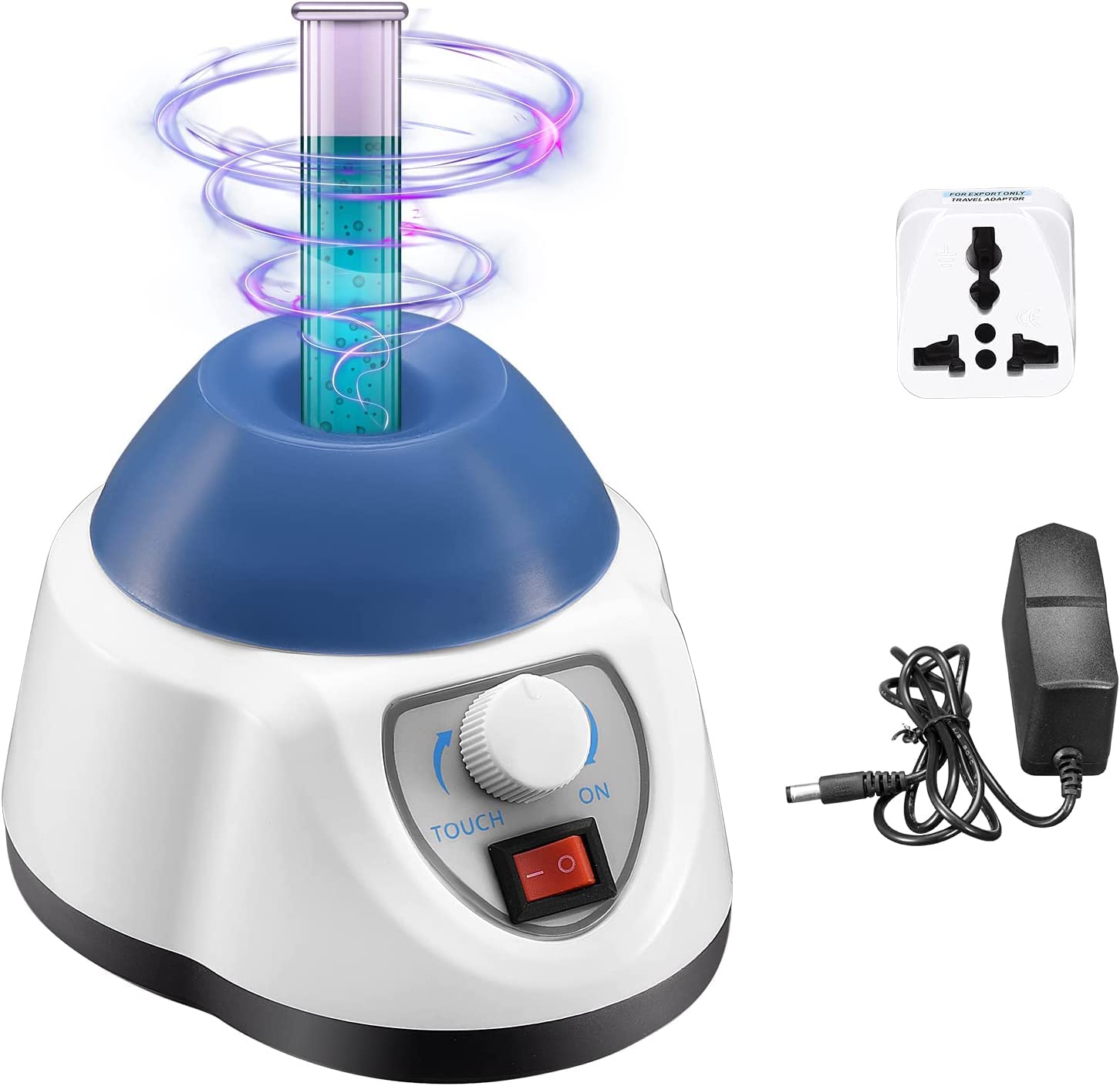 Test Tube Shaker 3000rpm Scientific Lab Mini Vortex Mixer, with Speed Control Function for Small Quickly and Evenly Mix Test Tubes Up to 50mL