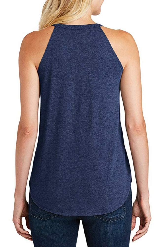 Mamacita Needs a Margarita Women's Halter Tank Top Funny Running Graphic Sleeveless Beach Tee, Navy Blue S