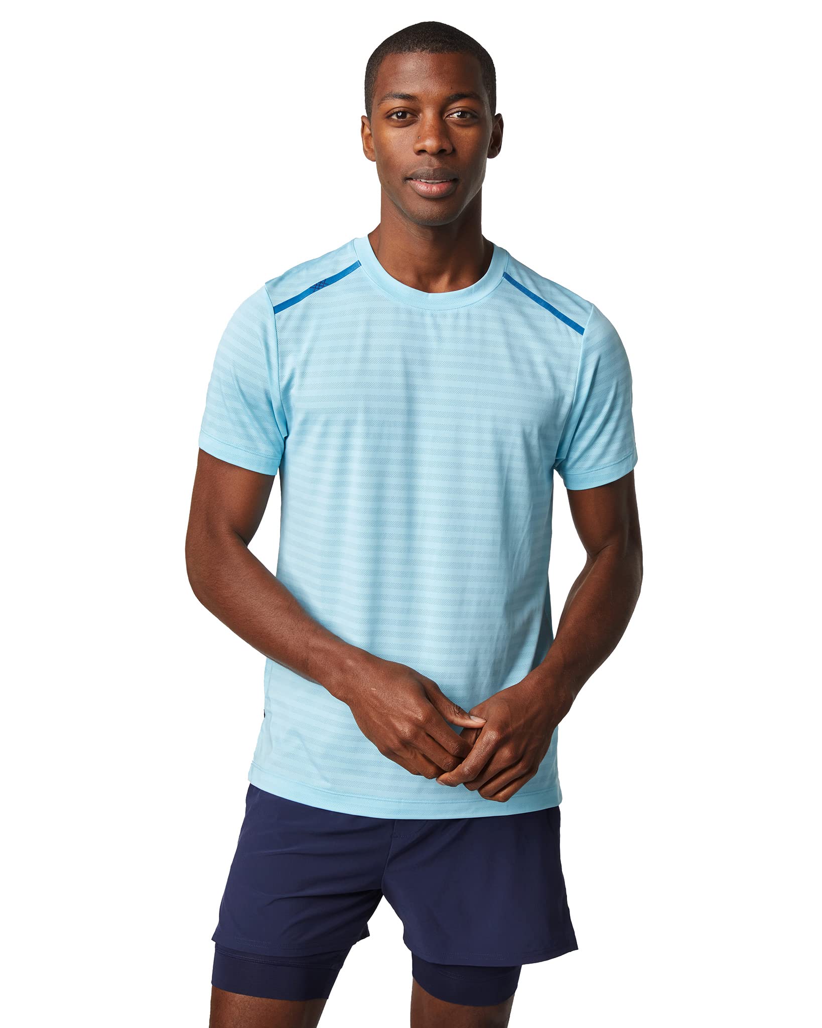 Rhone Men's Swift Short Sleeve, Lightweight Running and Workout Shirt with Anti-Odor, Moisture Wicking Technology (Castaway, Small)