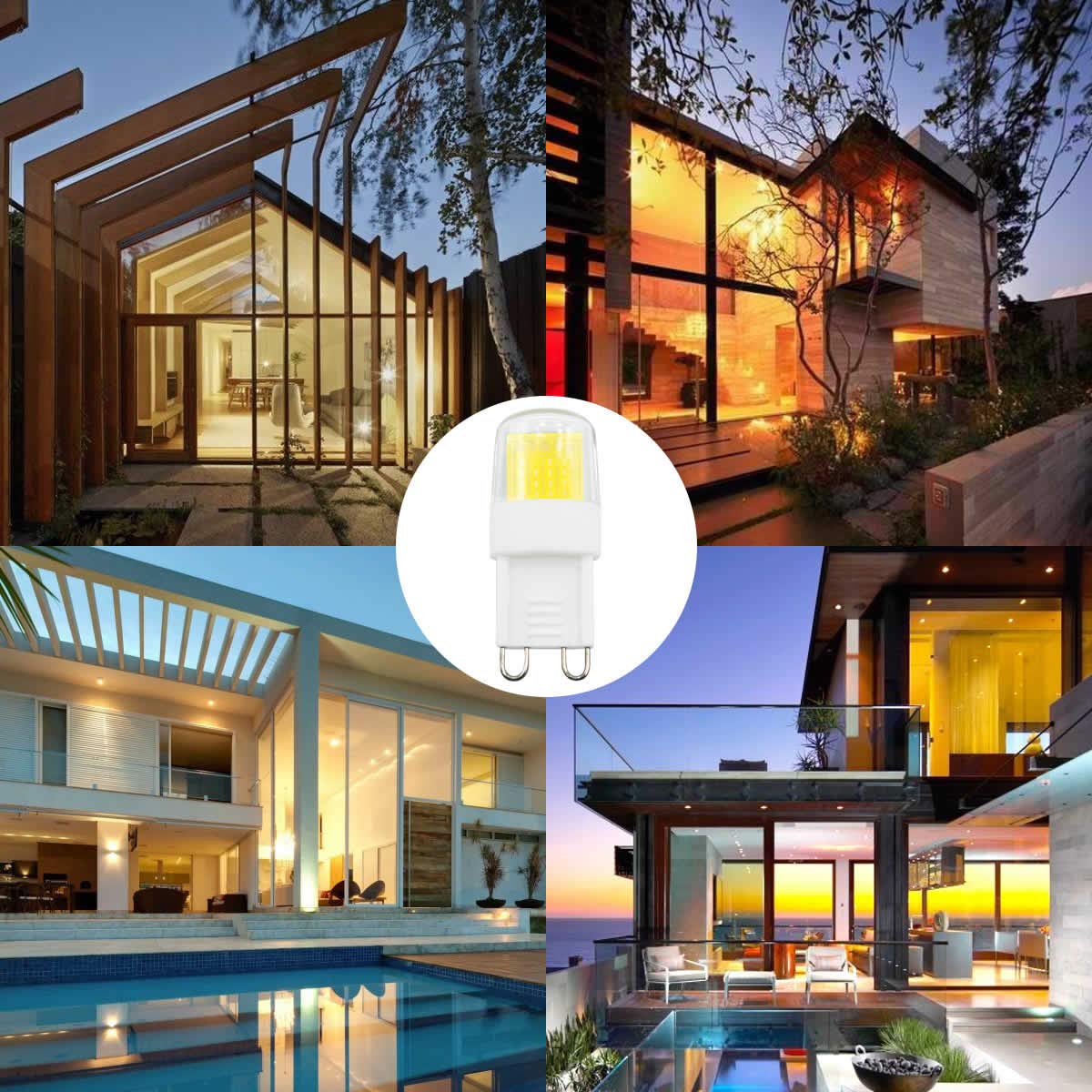 MJIUZHOU G9 LED Light Bulbs 3W (30w 25w 20W Halogen Equivalent) Daylight White 6000k 300 Lumen CRI 83, JCD/G9 Bi-Pin Base COB Bulb for Home Lighting (Pack of 6)